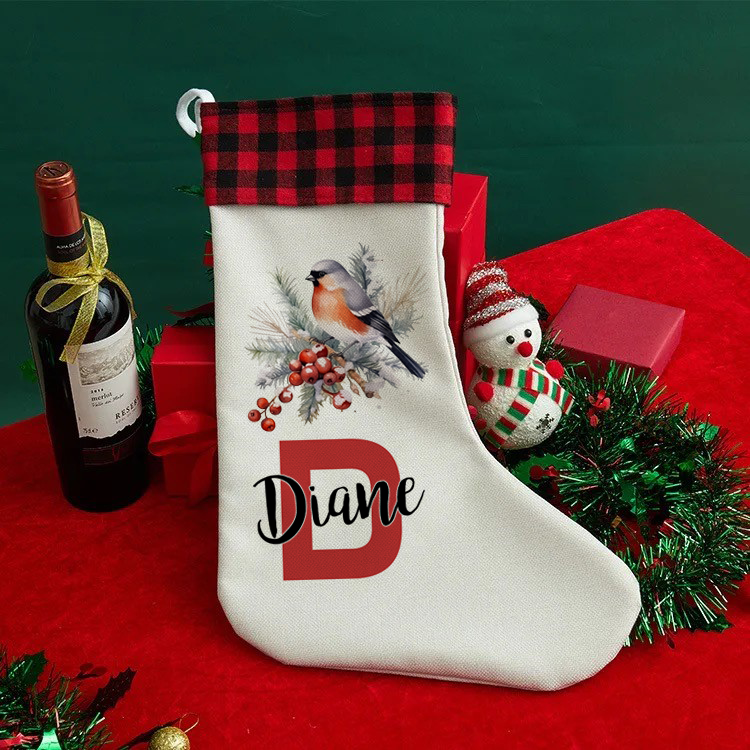 Personalised Robin Christmas Stocking – YellowBlossomDesignsLtd