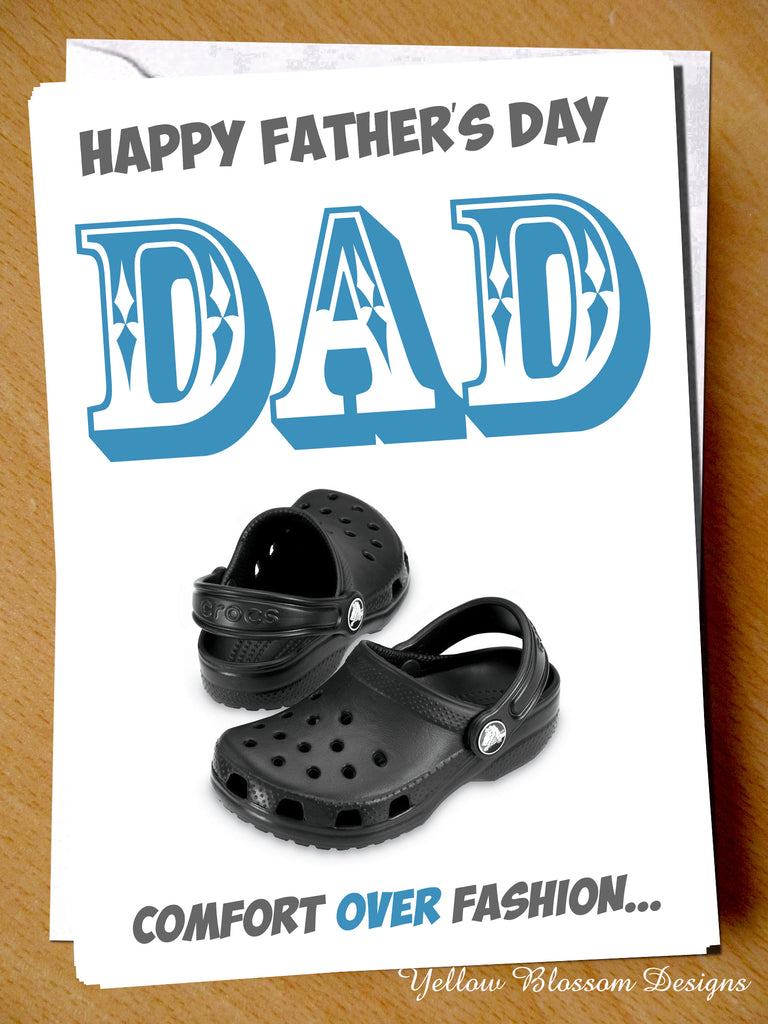 Fathers Day Card Funny Crocs Embarrassing Dad Hilarious Comedy Shame ...